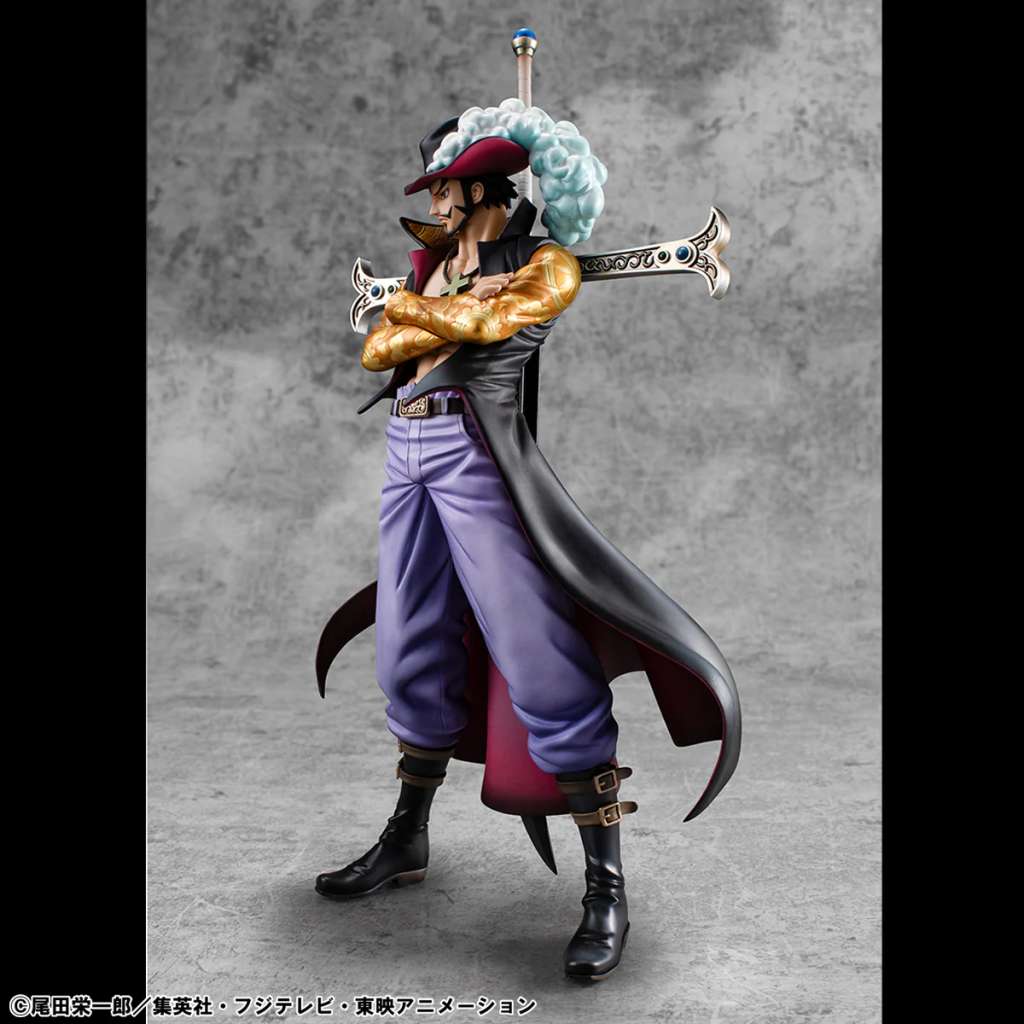 MEGAHOUSE One Piece P.O.P. Limited Hawk Eye Dracule Mihawk Ver.R Statue ...
